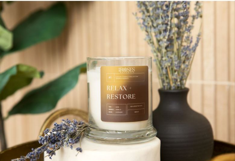 RELAX + RESTORE CANDLE – Bed of Roses Naturals
